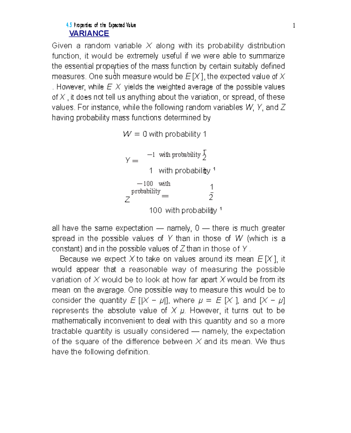 Variance - Given a random variable X along with its probability distribution function ...