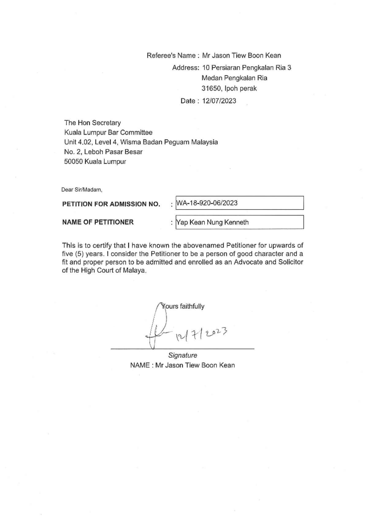 Referee Form (Jason) - Land Law - Studocu