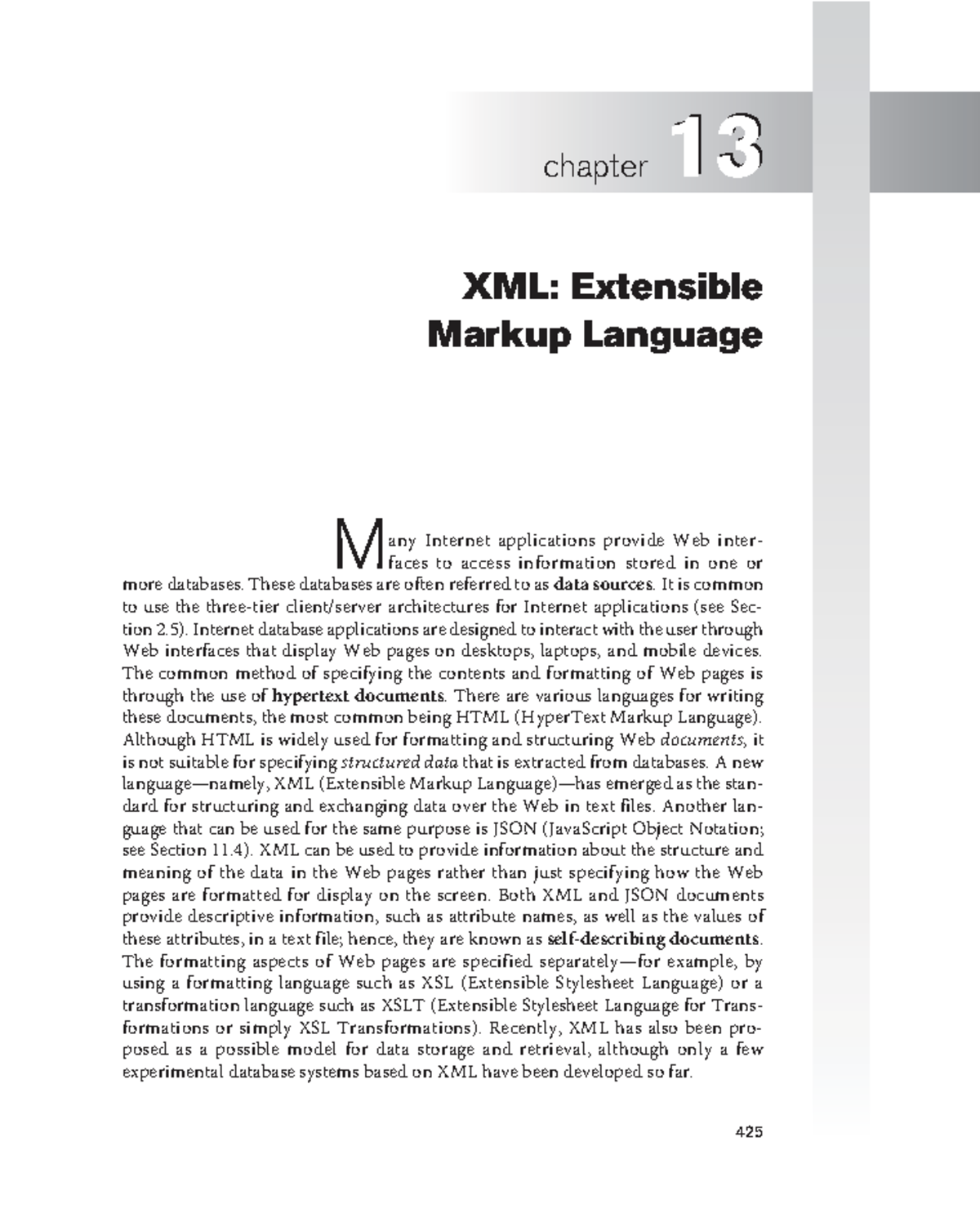 CP4152- Database Practices UNIT-III - 425 13 XML: Extensible Markup Language M any Internet ...