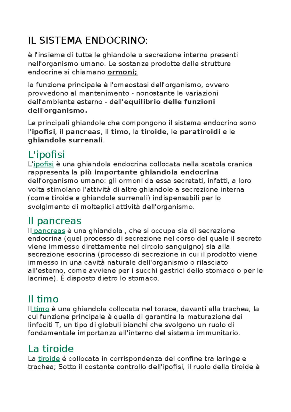 IL Sistema Endocrino - IL SISTEMA ENDOCRINO: è l'insieme di tutte le ...