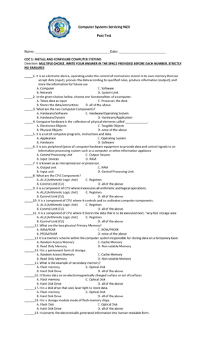 Computer Network QUIZ - COC 2- Sample Questions - COMPUTER NETWORK ...
