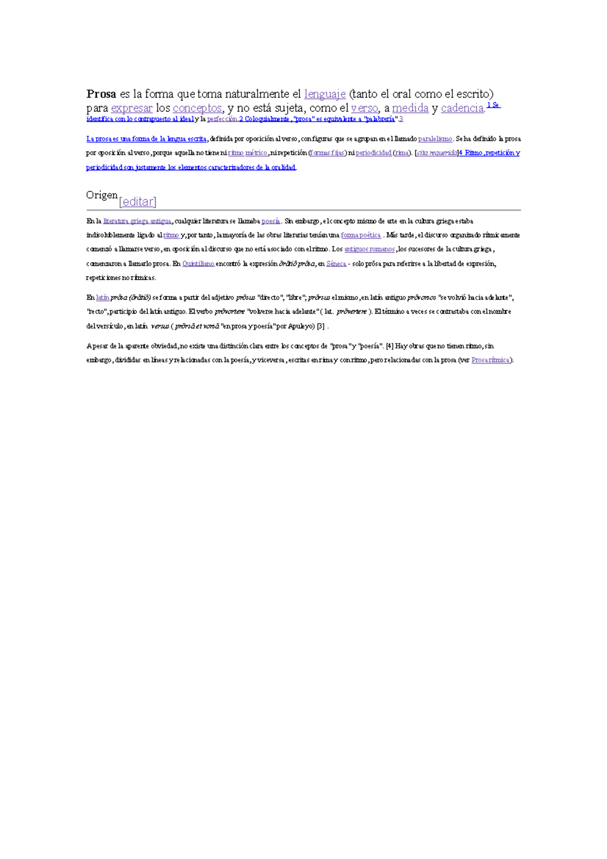 Prosa - APUNTES - Prosa es la forma que toma naturalmente el lenguaje ...