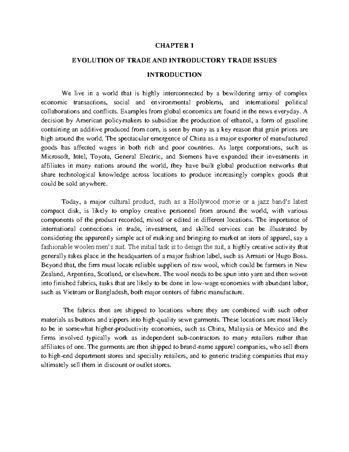 Lesson 1 International Trade - CHAPTER 1 EVOLUTION OF TRADE AND ...