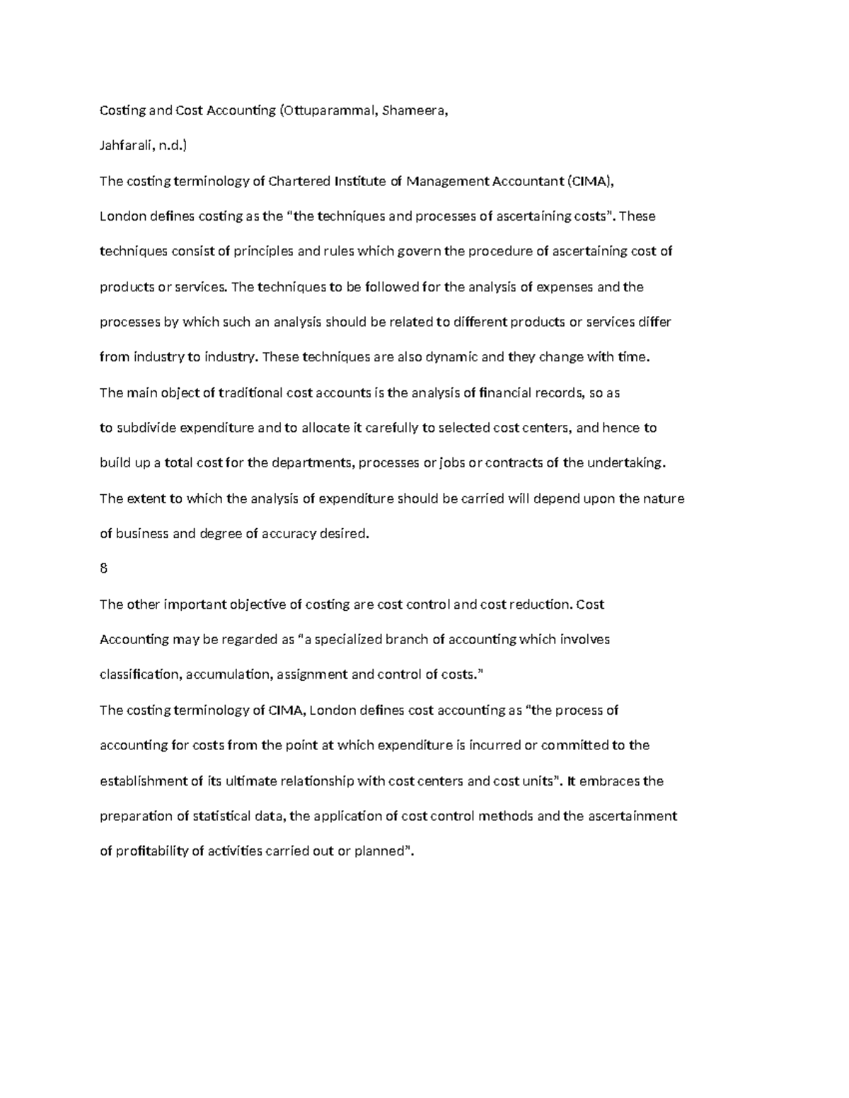 Costing and Cost Accounting - ) The costing terminology of Chartered ...