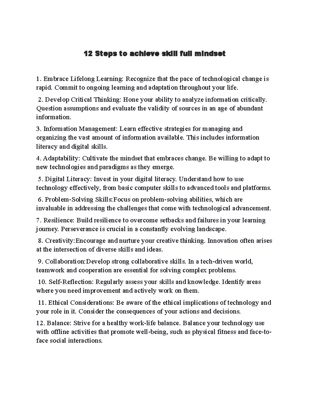 Design 12 steps and 3 laws - 12 Steps to achieve skill full mindset 1 ...
