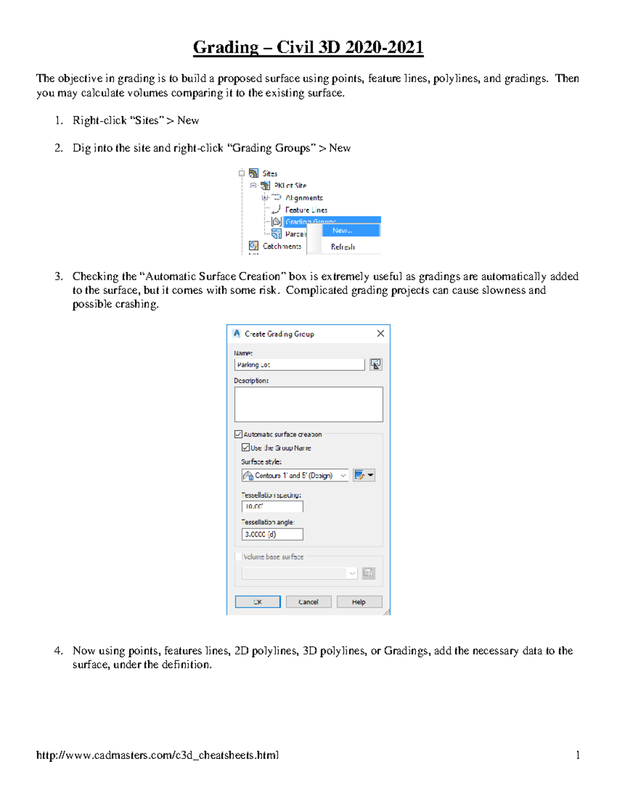 Grading 2021 - Grading – Civil 3D 2020- The objective in grading is to ...