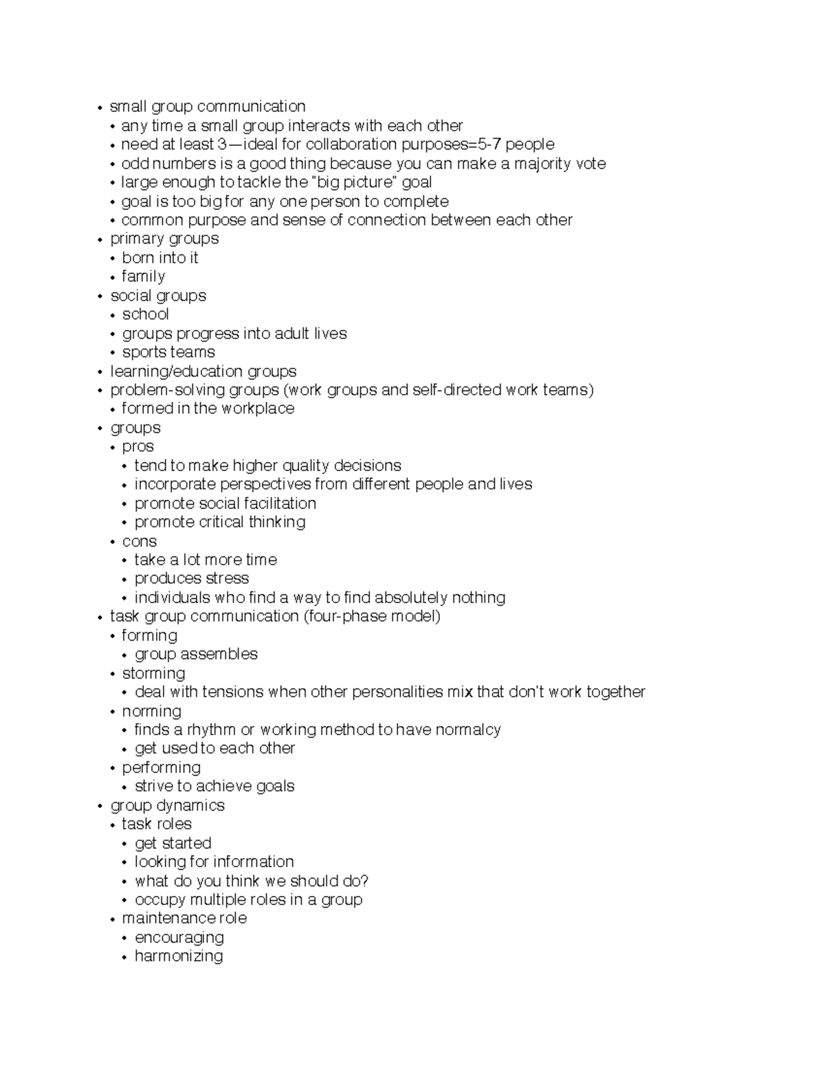 3 20 Lecture Notes Small Group Communication Any Time A Small Group