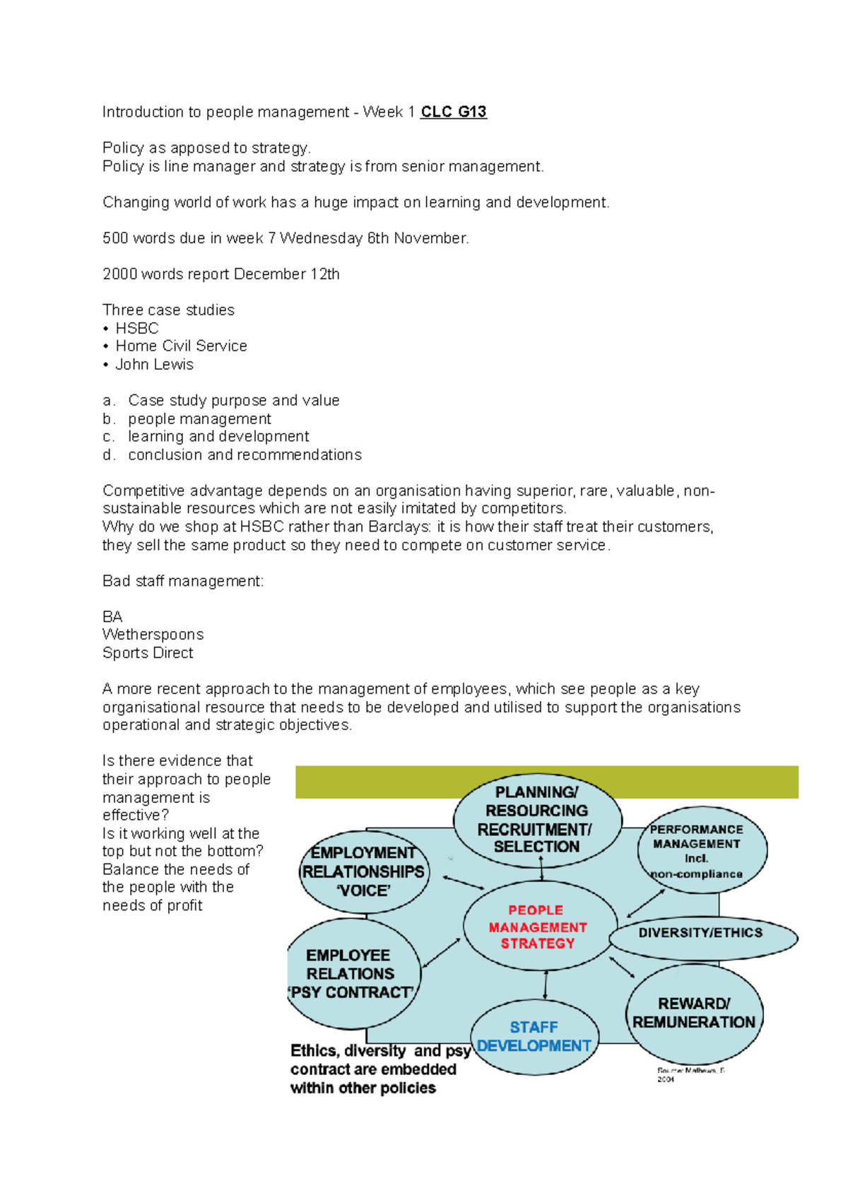 Week 1 - Introduction to people management - Introduction to people ...