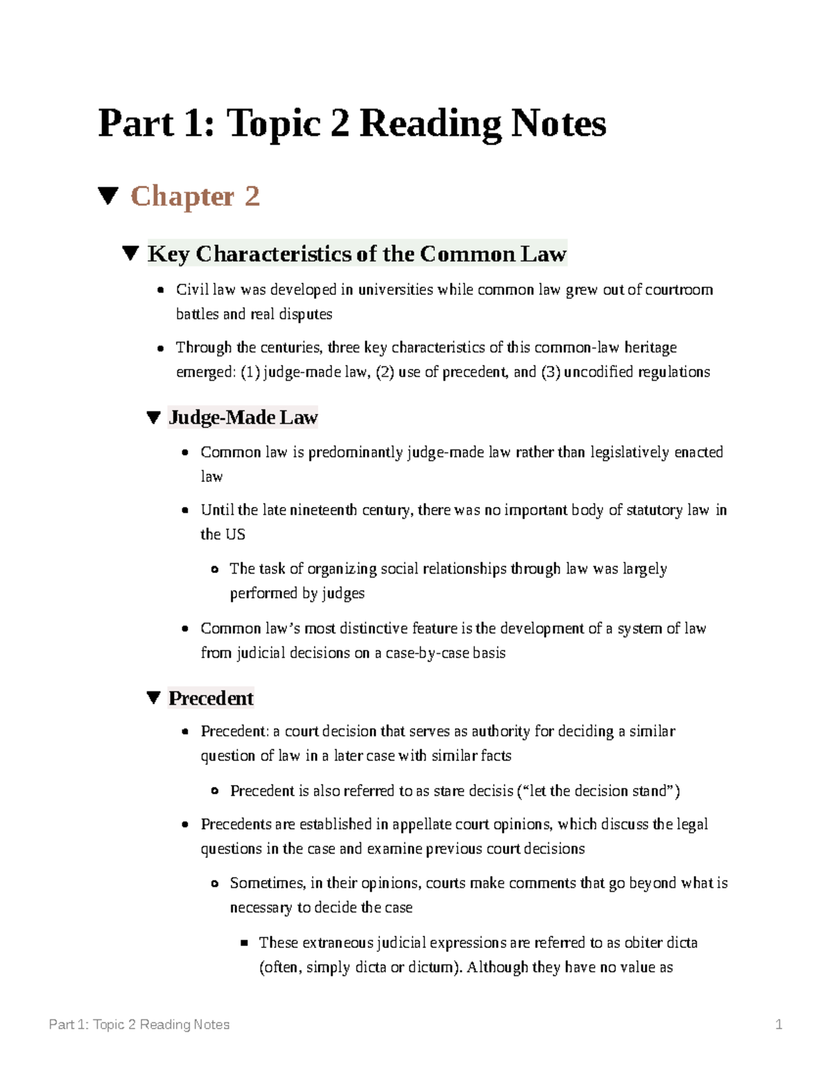 Part 1 Topic 2 Notes - Part 1: Topic 2 Reading Notes Chapter 2 Key ...