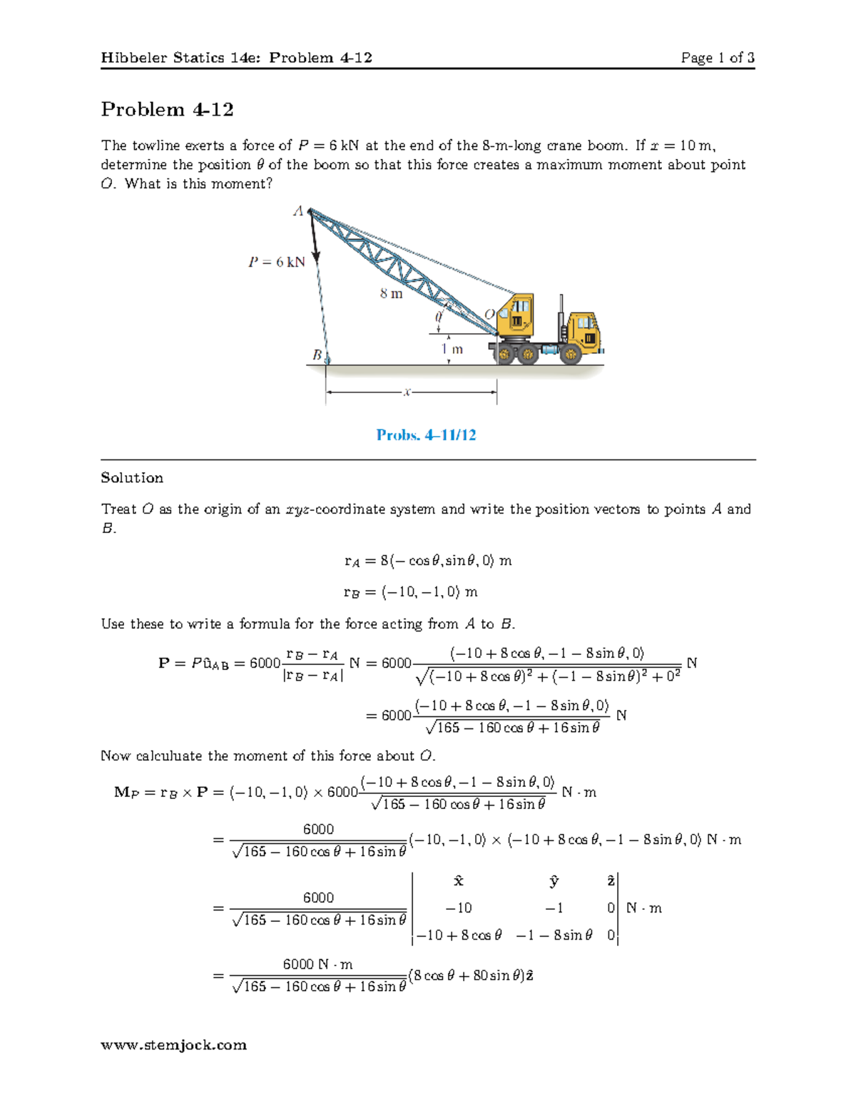 Hibbeler S 14e Ch4p12 - Gshkk - Hibbeler Statics 14e: Problem 4-12 Page ...