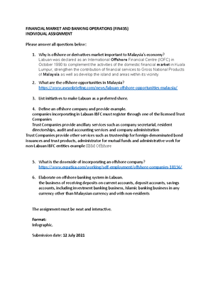 FIN250 Group Assignment ( Malaysian Treasury Bills) - FACULTY OF ...