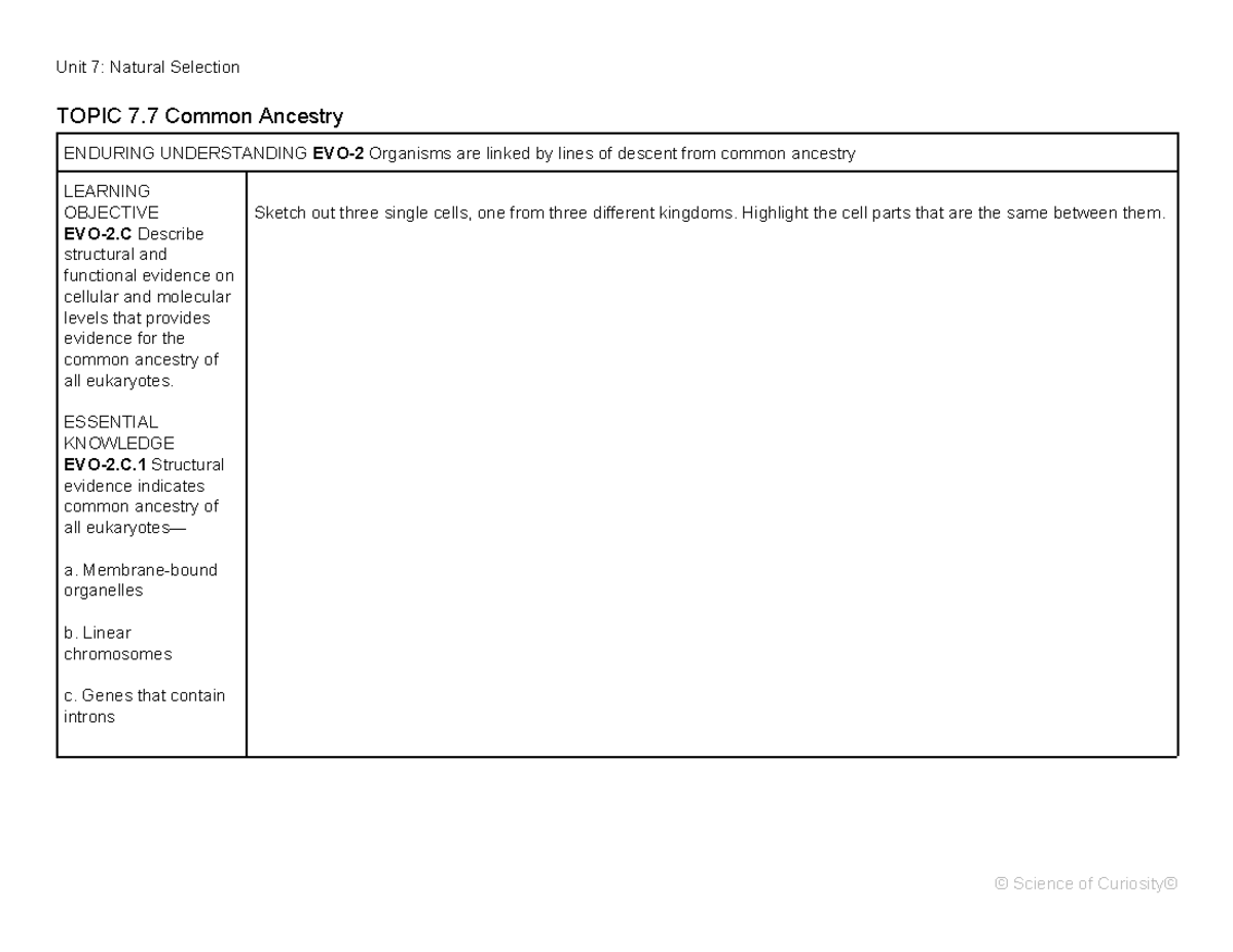 Unit 7: Natural Selection AP SG 7.7, 7.8 and 7 - Unit 7: Natural ...
