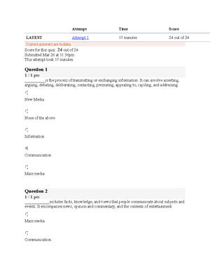 Module 1 assesment - Score for this quiz:Submitted Jan 11 at 1:06pm 18 ...