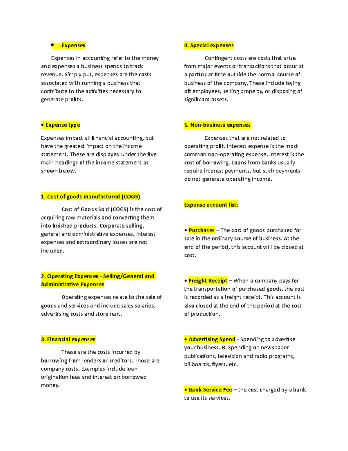 Accounting-Notes-1.3 - Copy - Expenses Expenses in accounting refer to ...
