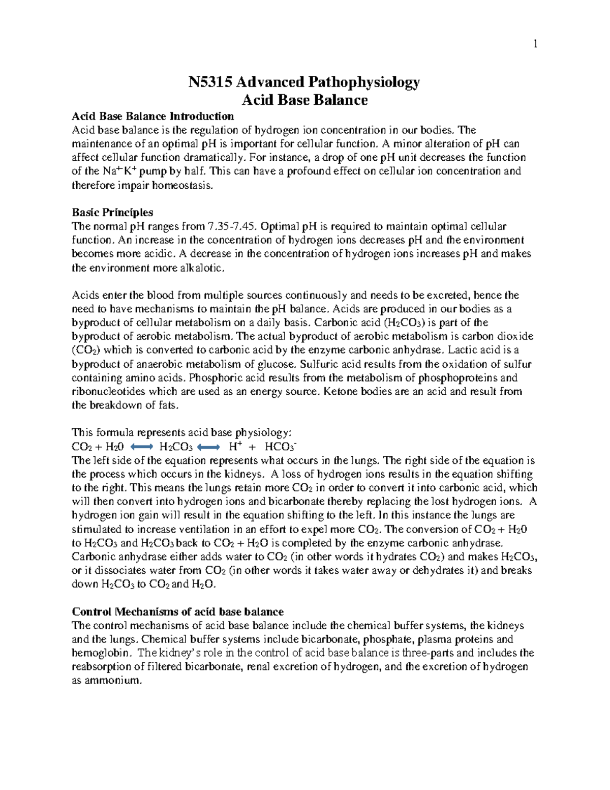 N5315 Advanced Pathophysiology Acid Base Balance Transcript - N5315 ...