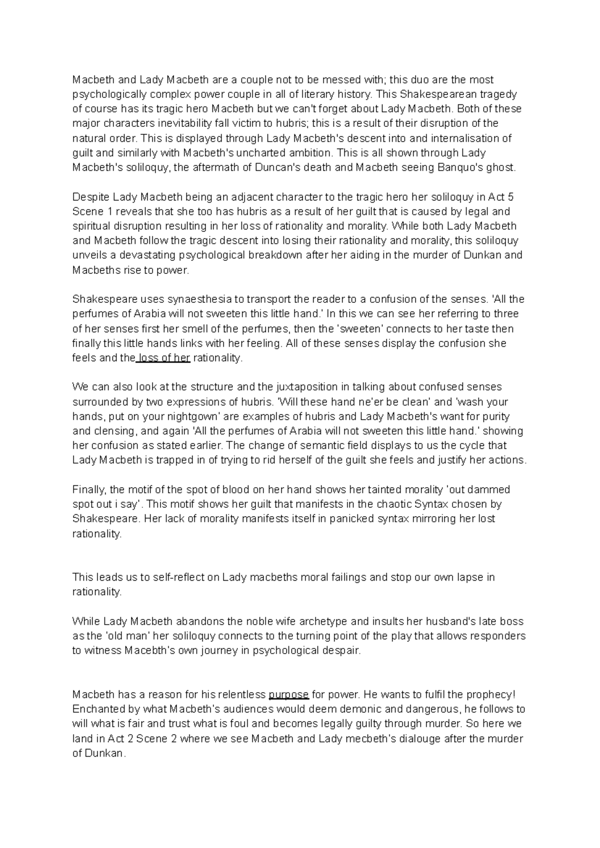 English draft - Google Docs - Macbeth and Lady Macbeth are a couple not ...