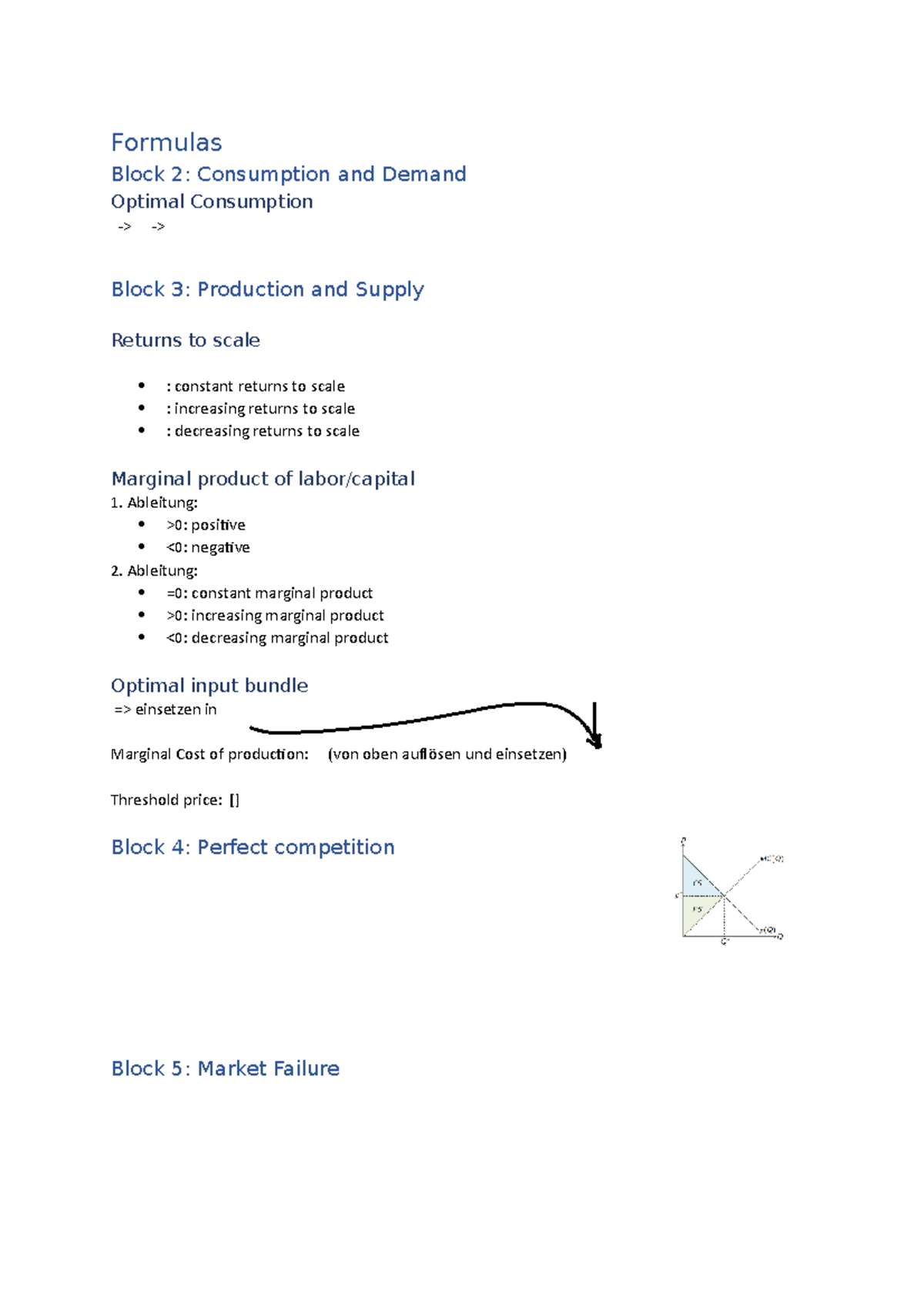 Summary Formulas 22/23 - Formulas Block 2: Consumption and Demand ...