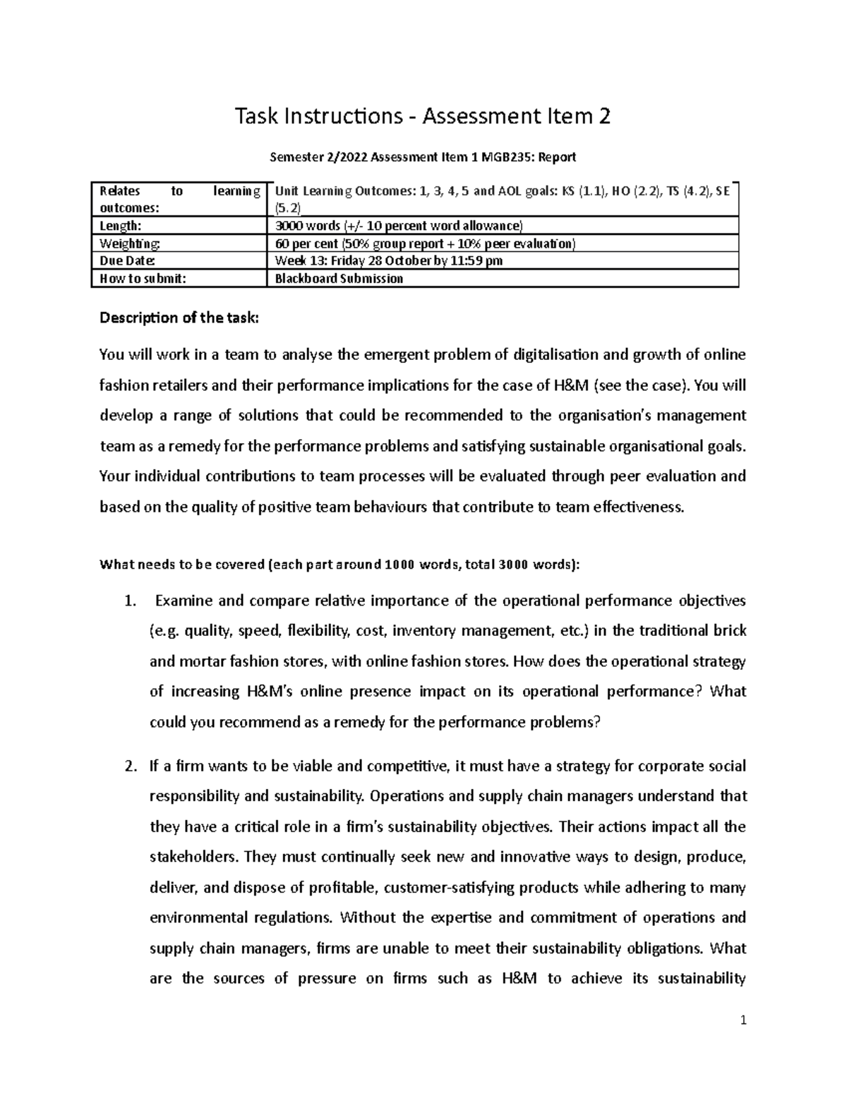 Assessment 2 - Task instructions S2 2022 - Task Instructions - Assessment Item 2 Semester 2/2022 ...