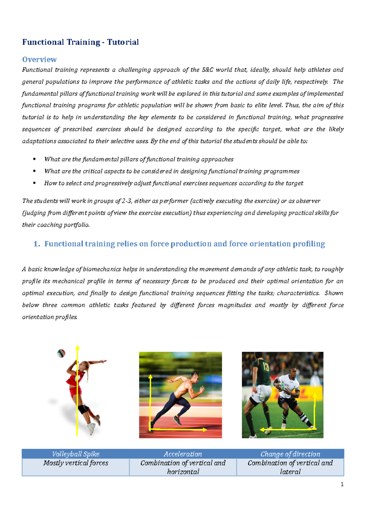 SCSE - Functional Training-3 - Functional Training - Tutorial Overview ...