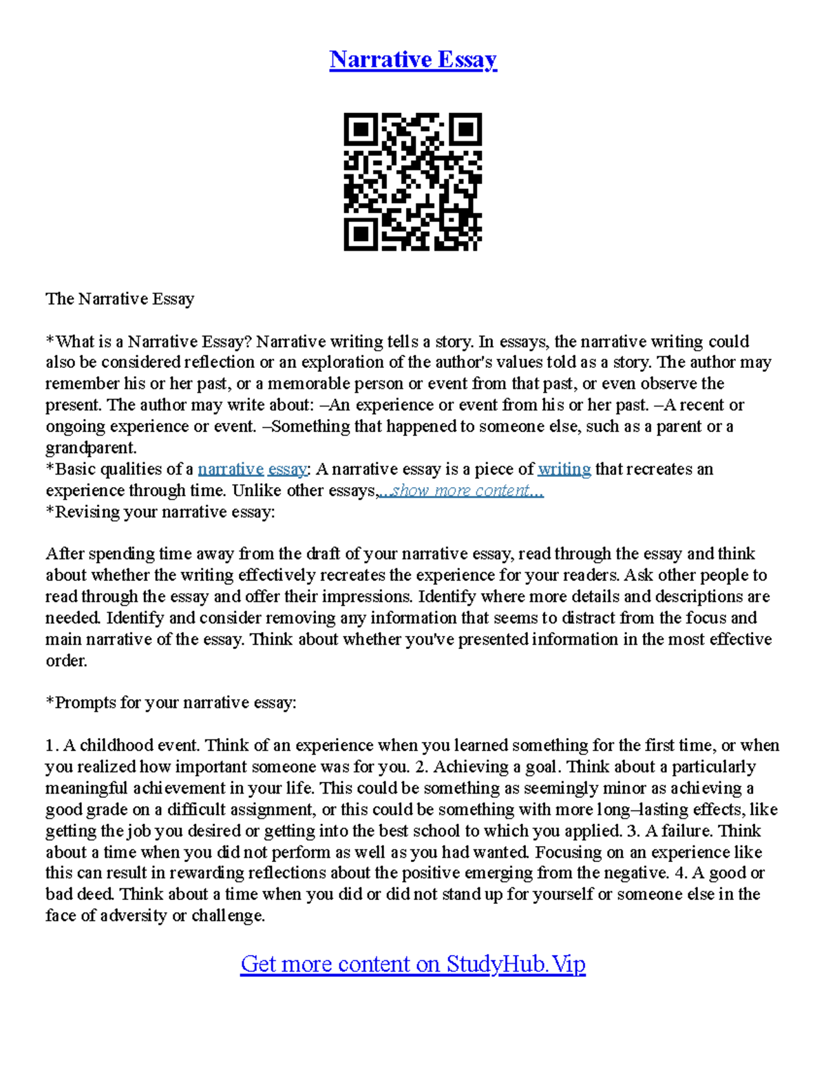 Tips For Writing A Narrative Essay - Narrative Essay The Narrative ...