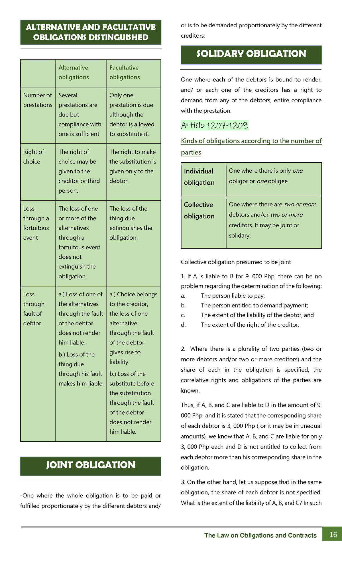 Philippine Civil Code Discussion Part 6 - The Law on Obligations and ...