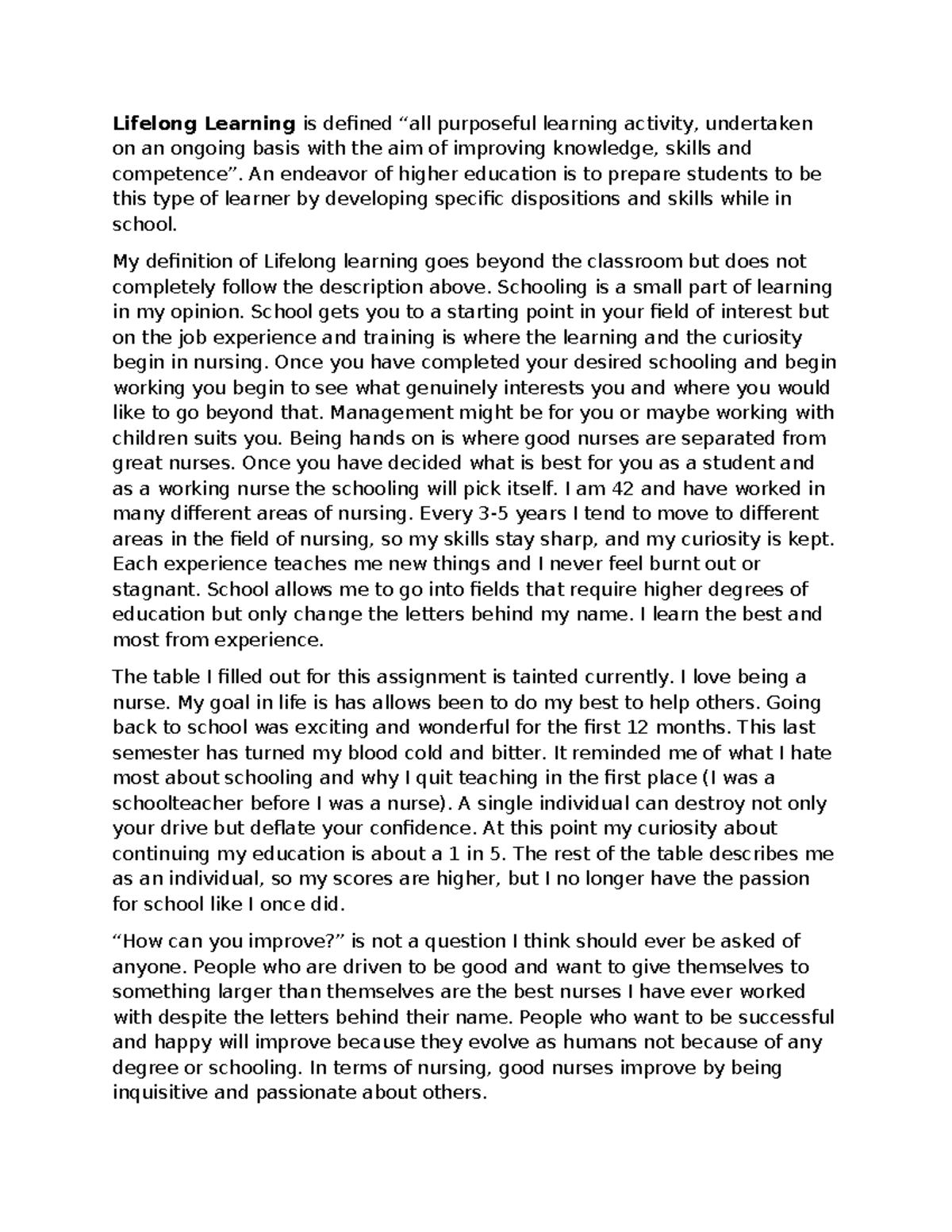 Lifelong Learning - An endeavor of higher education is to prepare ...