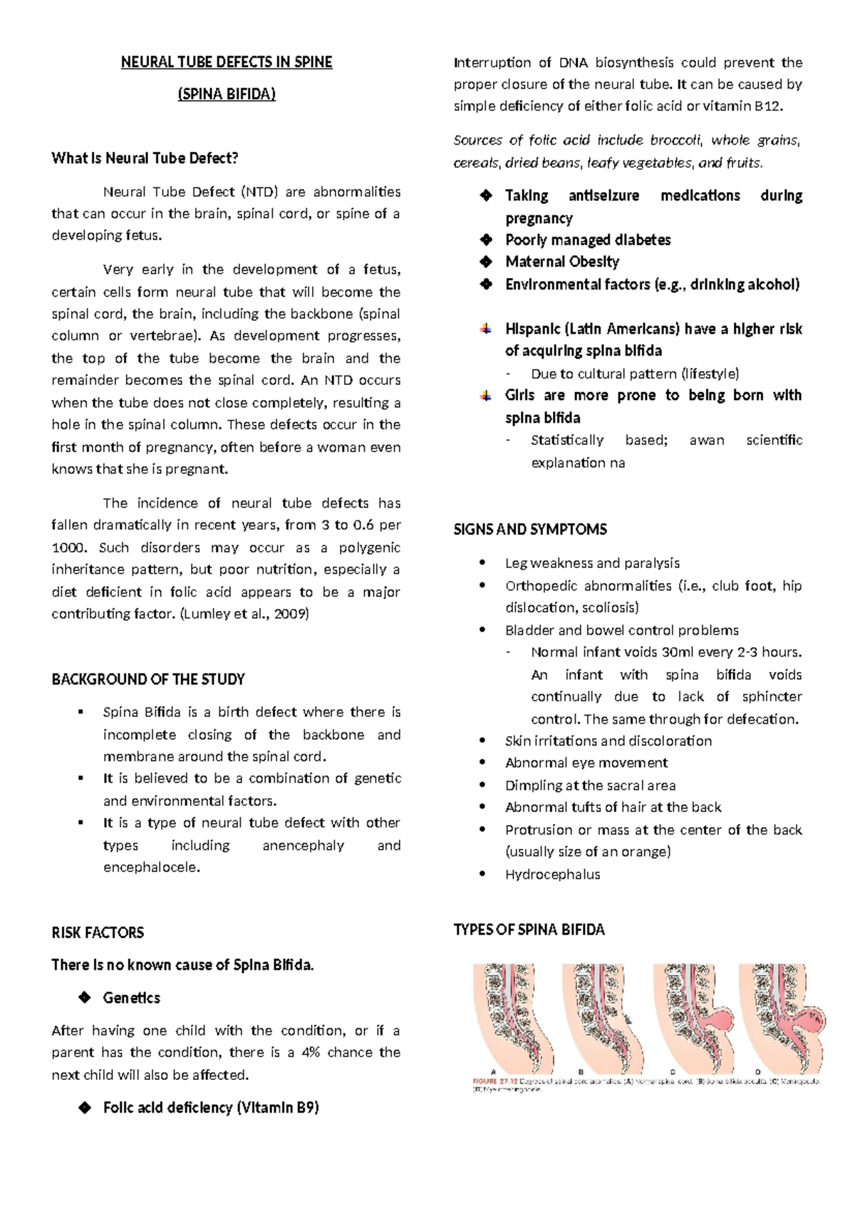 Neural TUBE Defects IN Spine - NEURAL TUBE DEFECTS IN SPINE (SPINA ...