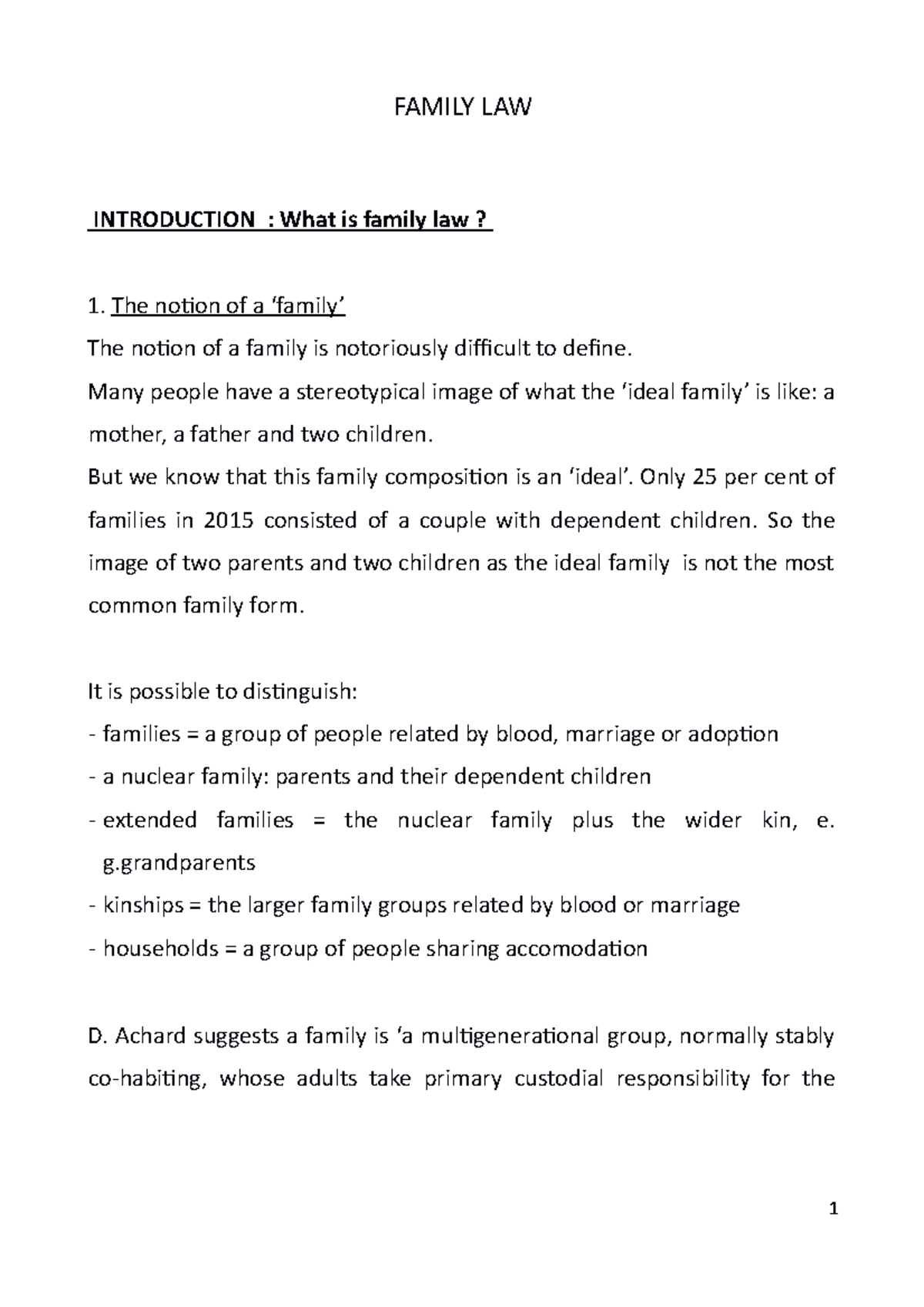 Family Law in Comparative law - FAMILY LAW INTRODUCTION : What is ...