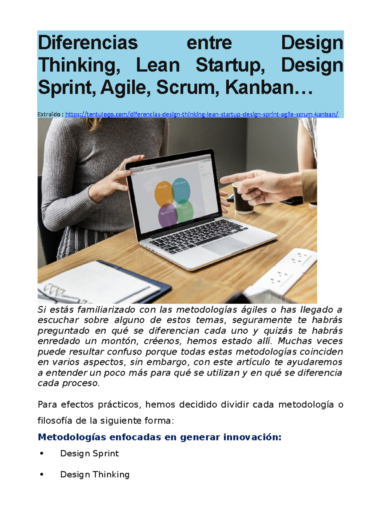 Diferencias entre Design Thinking - Diferencias entre Design Thinking, Lean Startup, Design ...