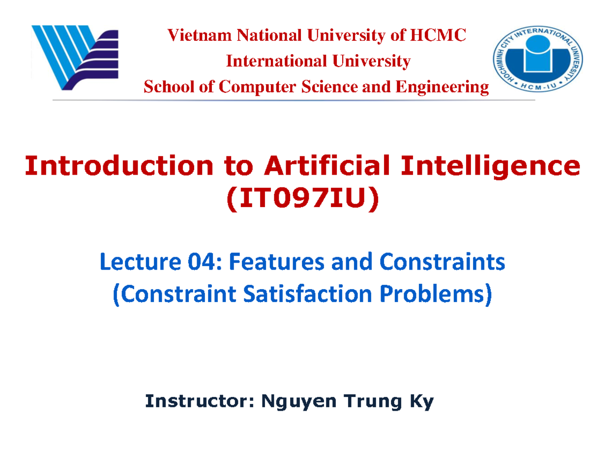 Lecture 04 - CSP - Artificial intelligenceArtificial ...
