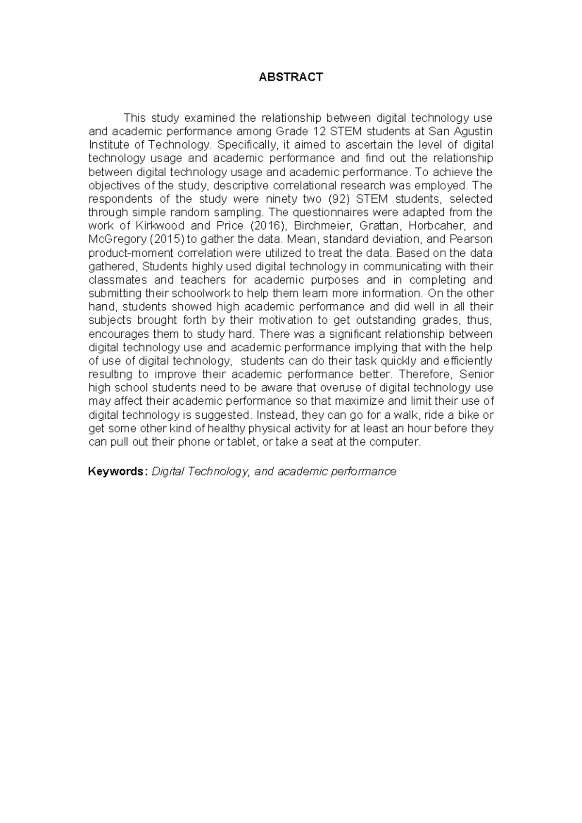 Abstract - practical research for stem - ABSTRACT This study examined ...