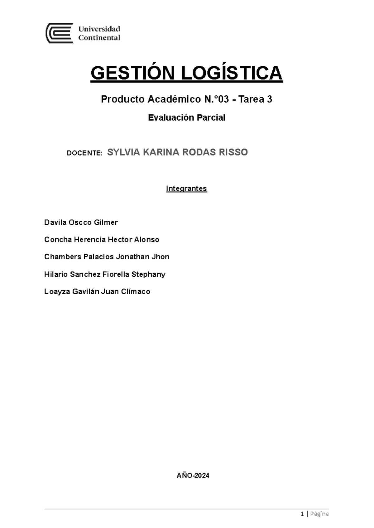 2. PA03 - JYTJYT - GESTIÓN LOGÍSTICA Producto Académico N.°03 - Tarea 3 Evaluación Parcial ...