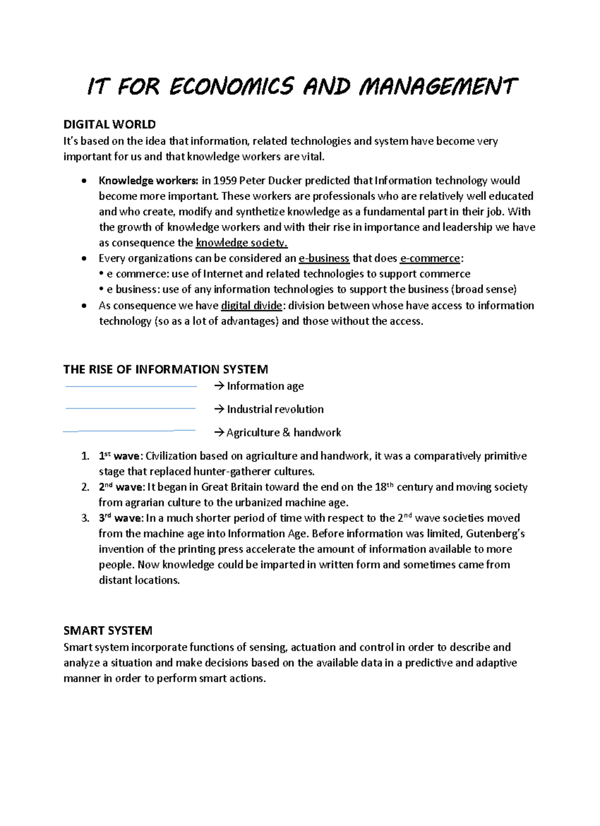 IT FOR Economics AND Management - Warning: TT: undefined function: 32 Warning: TT: undefined ...