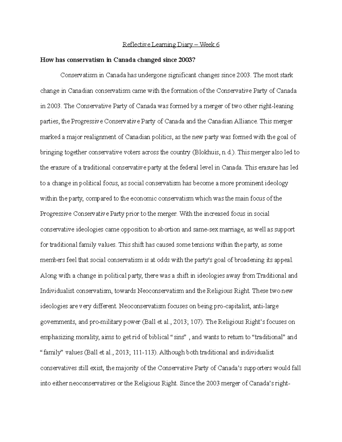 Week 6 RLD - Week 6 reflective learning diary - Reflective Learning Diary – Week 6 How has - Studocu