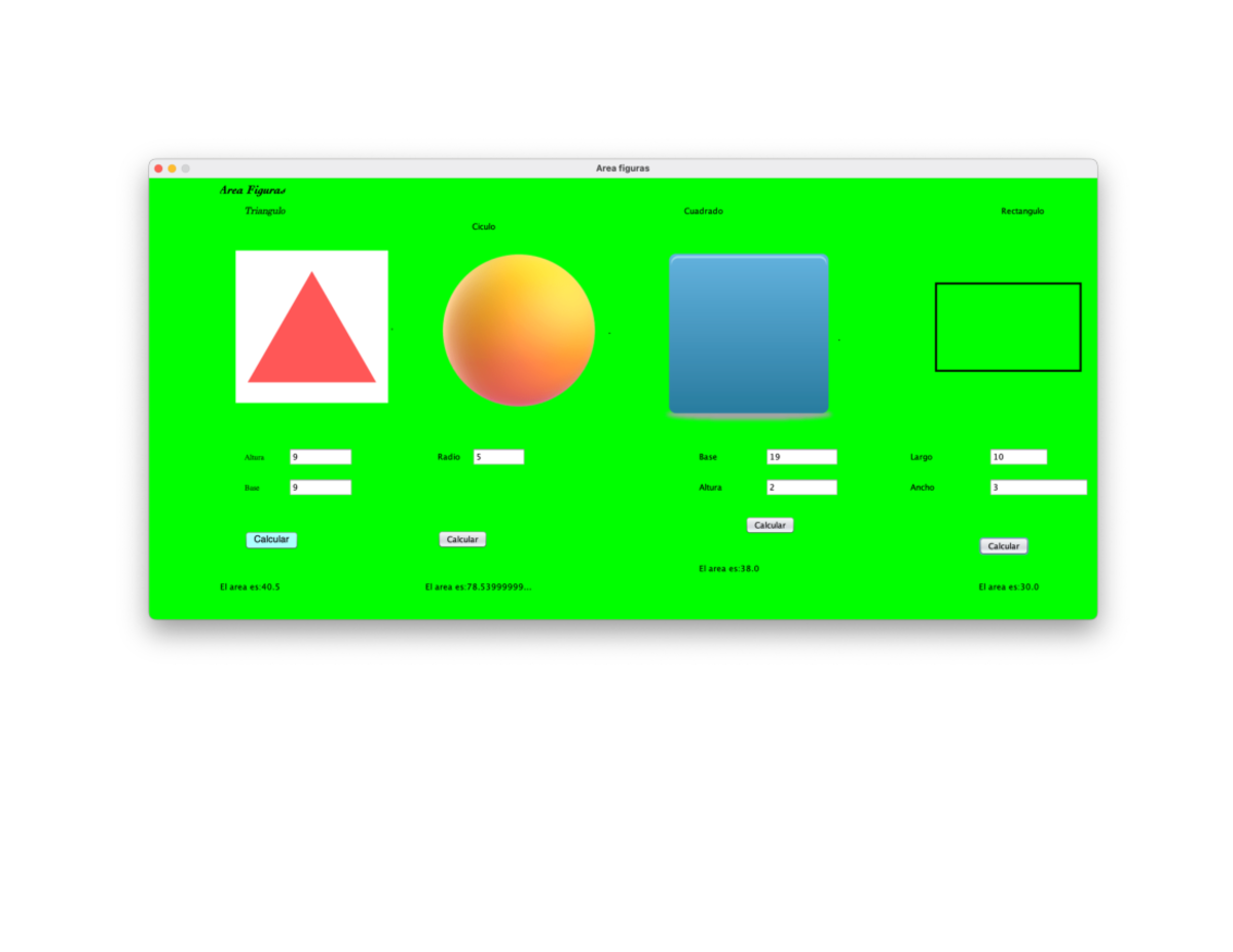 AREA Figuras - Programación Orientada a Objetos - Studocu