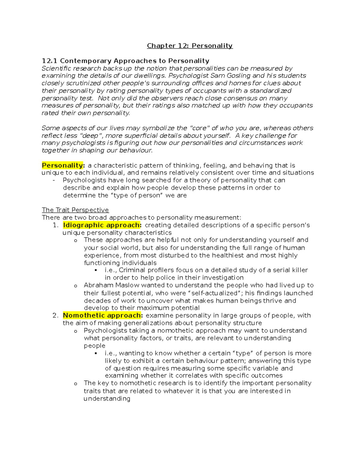 PSYA02H3 Finals Notes - Summary An Introduction to Psychological ...