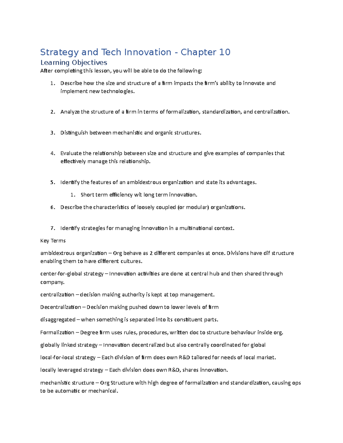 Strategy and Tech Innovation - Lesson 10 - Strategy and Tech Innovation ...