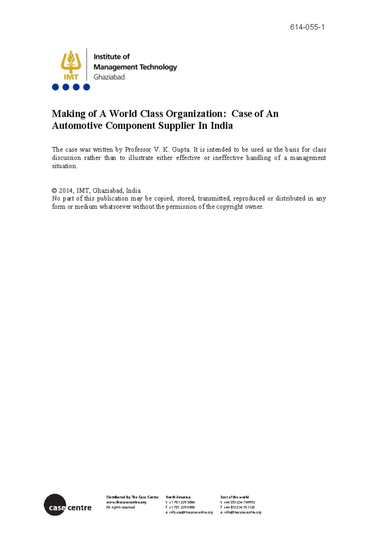 Making of a world class organization through TQM - Making of A World ...