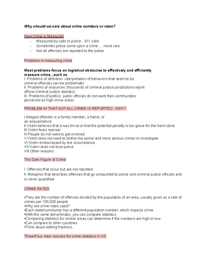 3 crime notes - Why should we care about crime numbers or rates? How ...
