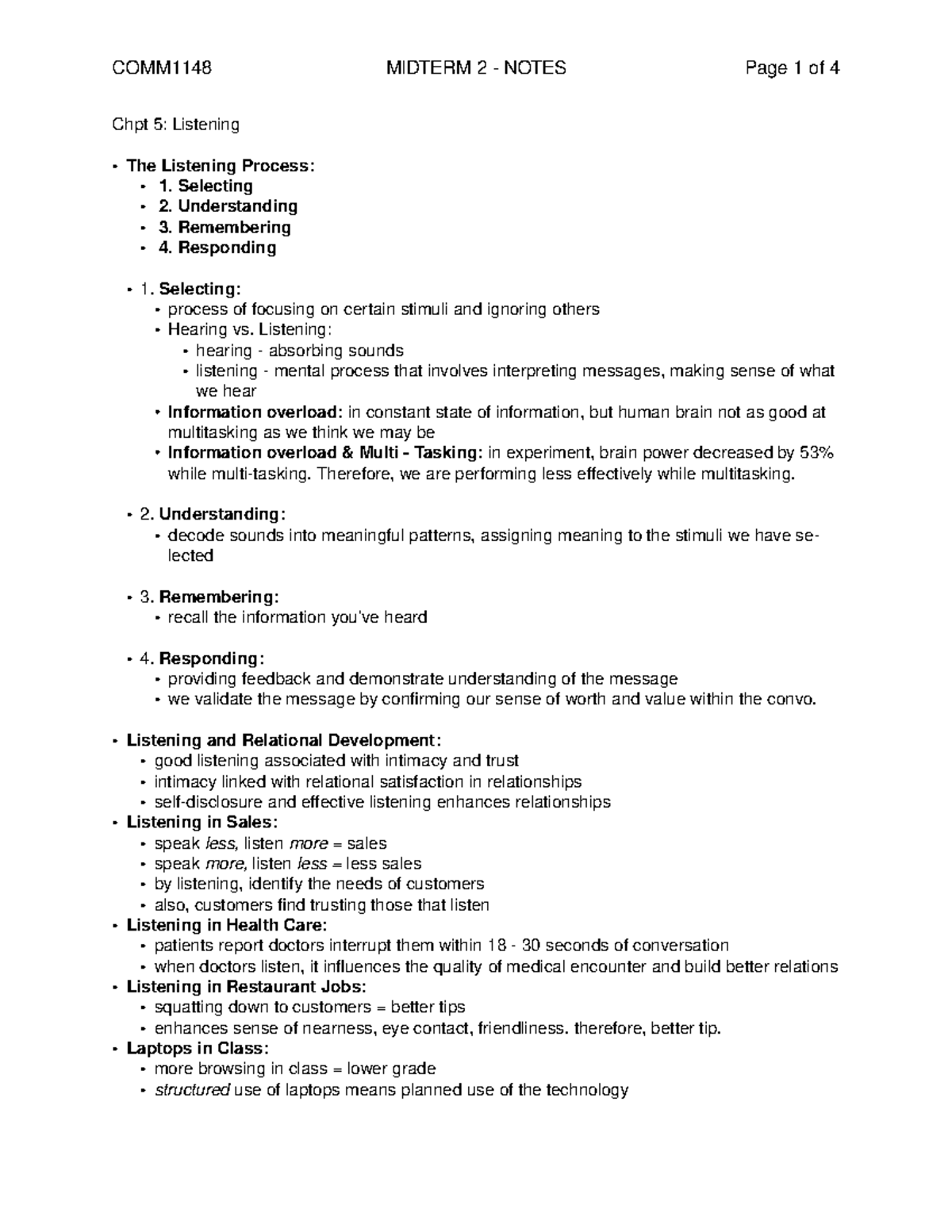 Lecture Notes Lecture 5 Notes For Midterm 2 Comm1148 Midterm 2
