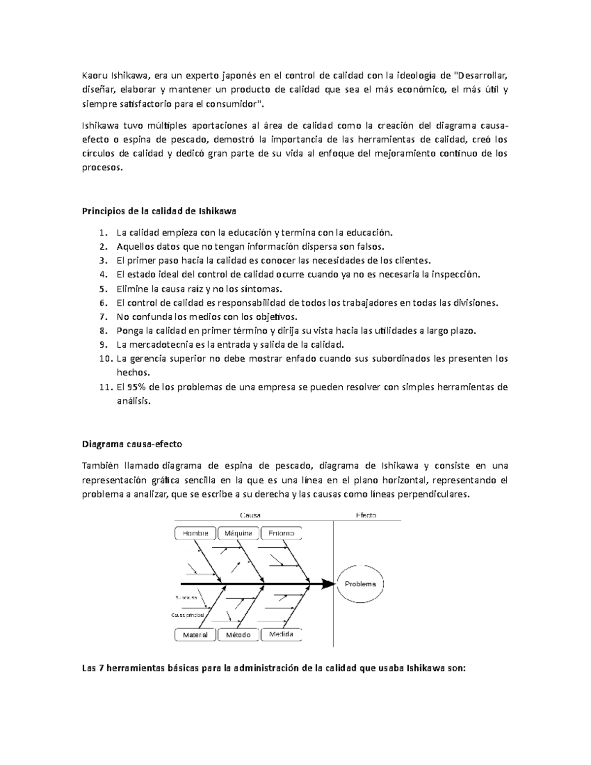 Principios de la calidad de Ishikawa - Kaoru Ishikawa, era un experto ...