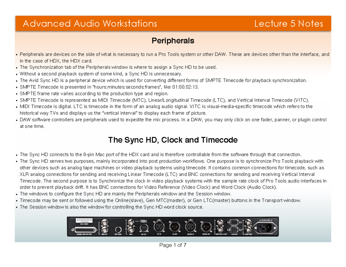 Lecture 5 Notes Peripherals - REC4414 - Studocu