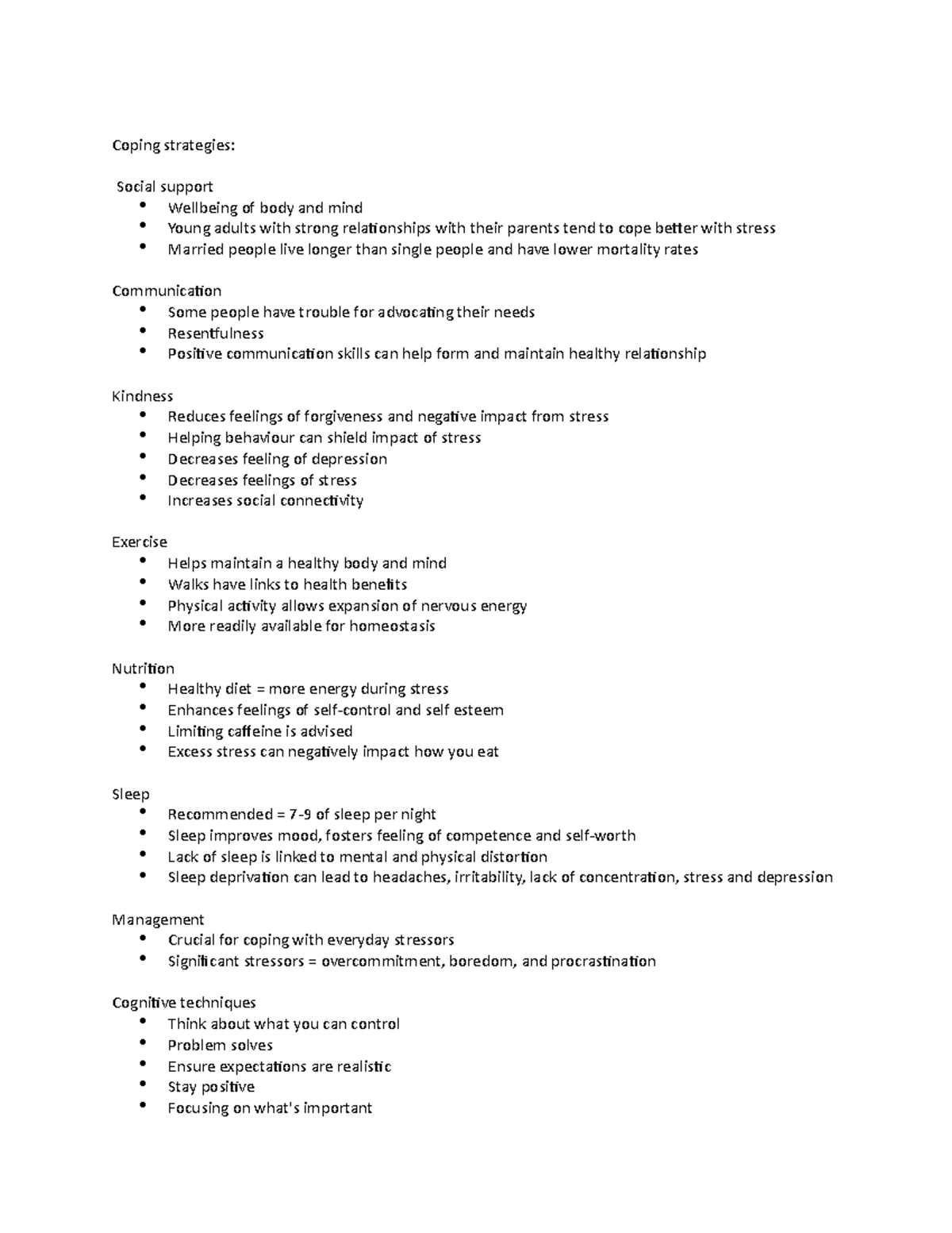 Personal determinants 1001A- Coping - Coping strategies: Social support ...
