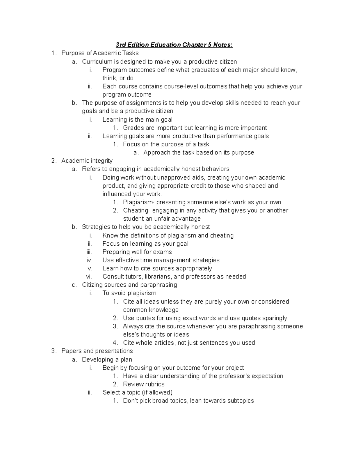 Education Chapter 5 Notes - 3rd Edition Education Chapter 5 Notes ...