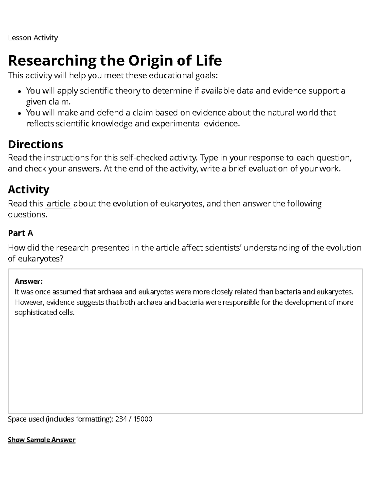 Bacteria and Protists Tutorial 2 - Lesson Activity Researching the ...