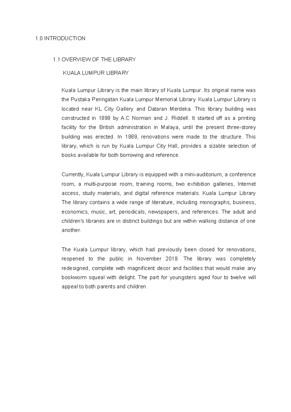 IMD162 Individual Assignment - 1 INTRODUCTION 1 OVERVIEW OF THE LIBRARY ...