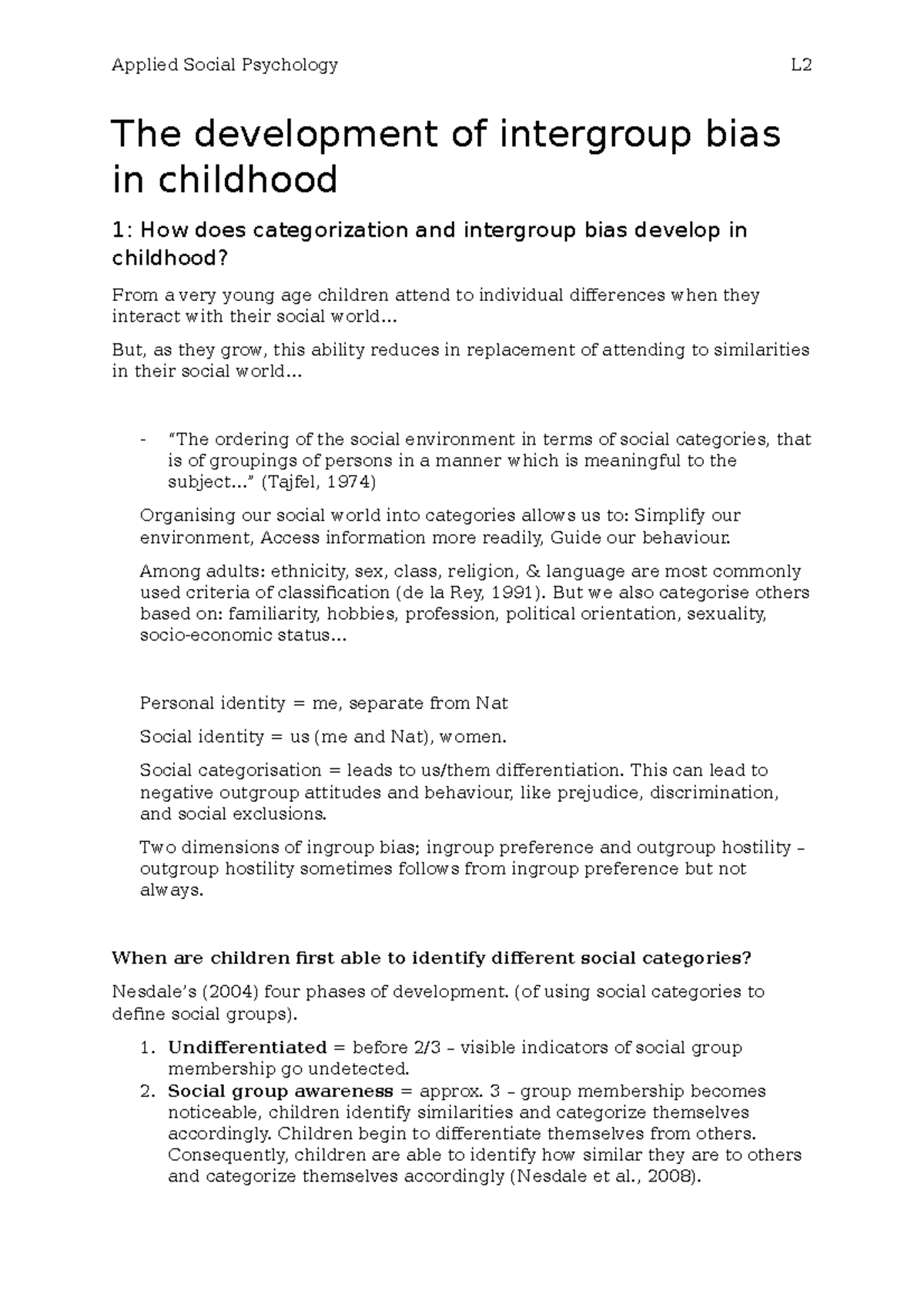 2 - The development of intergroup bias in childhood - Applied Social ...