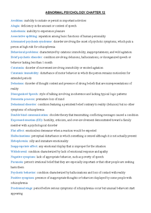 Abnormal Psychology Chapter 5 - ABNORMAL PSYCHOLOGY CHAPTER 5 Alters ...