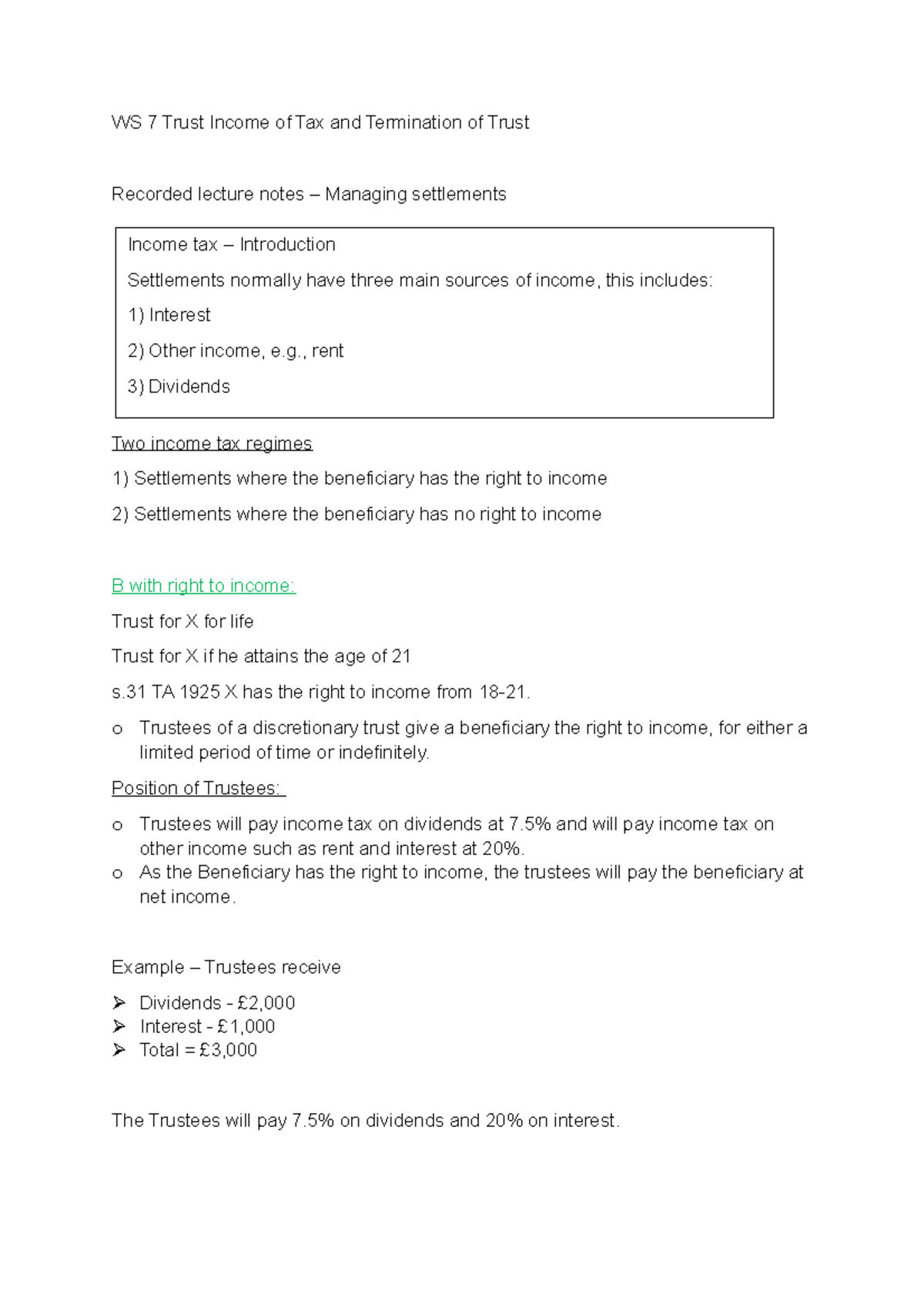 Workshop 7 Trust Income Tax and Termination of Trust - WS 7 Trust ...
