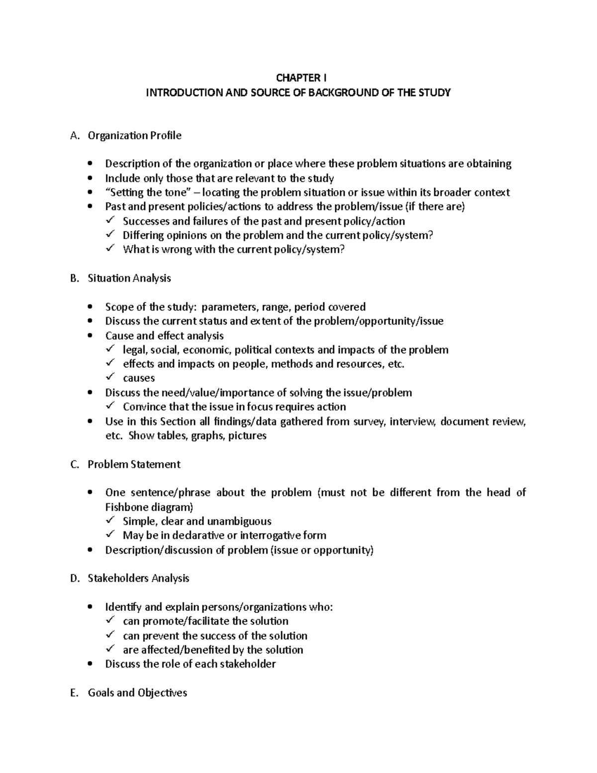 Practicum Paper Organizational Analysis - CHAPTER I INTRODUCTION AND ...